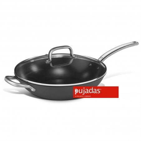 Wok con tapa Pujadas 1921 Diámetro 32 cm - Altura: 8 cm - Capacidad: 4 ...