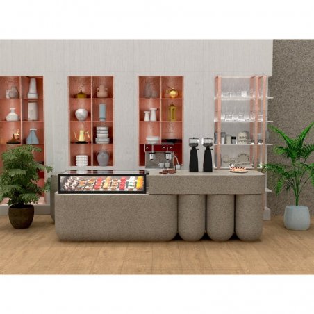 Vitrina drop-in calor seco ventilado DP60-80CG blanca | Puertas Grab ...