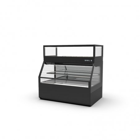 Vitrina Combi CON2N negra neutra con 1 estante regulable y puertas ...