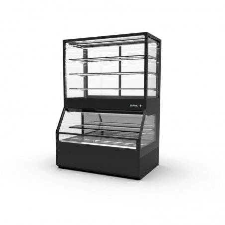 Vitrina Combi CON8N negra neutra con 4 estantes regulables y puertas ...